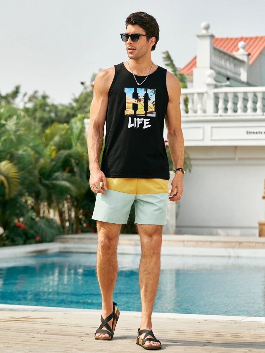 Men's Hi-Life Black Beach Vest for Men – THALASI KNITFAB